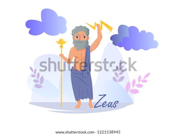 Zeus Vector Cartoon Isolated Art On: เวกเตอร์สต็อก (ปลอดค่าลิขสิทธิ์ ...