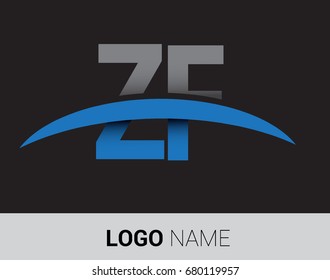 Zf Initial Logo Company Name Colored Stock Vector (Royalty Free ...