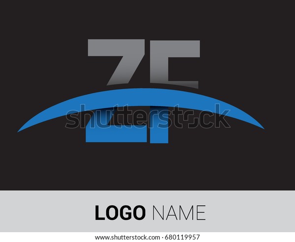 Zf Initial Logo Company Name Colored Stock Vector (Royalty Free) 680119957