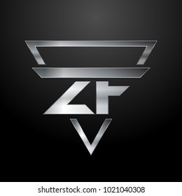 Zf Logo Metal Logo Silver Logo Stock Vector (Royalty Free) 1021040308
