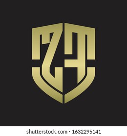 Zf Logo Monogram Emblem Shield Shape: vector de stock (libre de ...