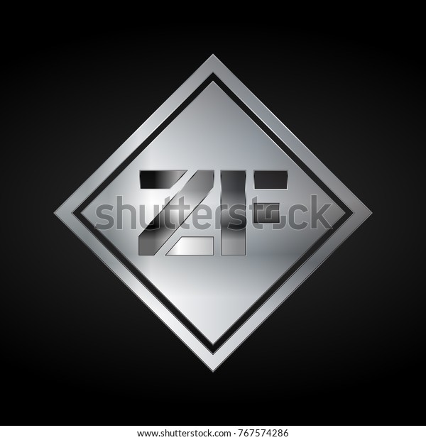 Zf Monogram Silver Logo Metal Logo Stock Vector (Royalty Free ...