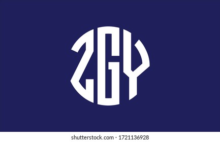 Zgy Circle Emblem Abstract Monogram Letter Stock Vector (Royalty Free ...