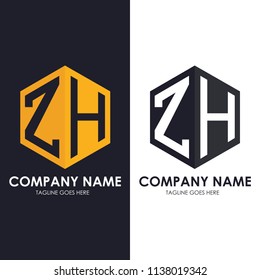 Zh Letter Initial Logo Design Black Stock Vector (Royalty Free ...