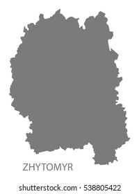 Zhytomyr Ukraine Map Grey Stock Vector (Royalty Free) 538805422 ...