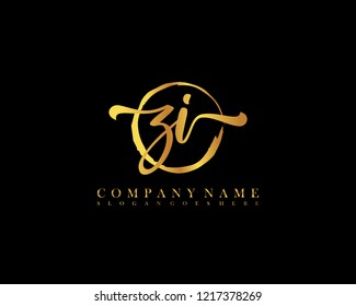 Zo Initial Handwriting Logo Circle Template Stock Vector (Royalty Free) 1217378308