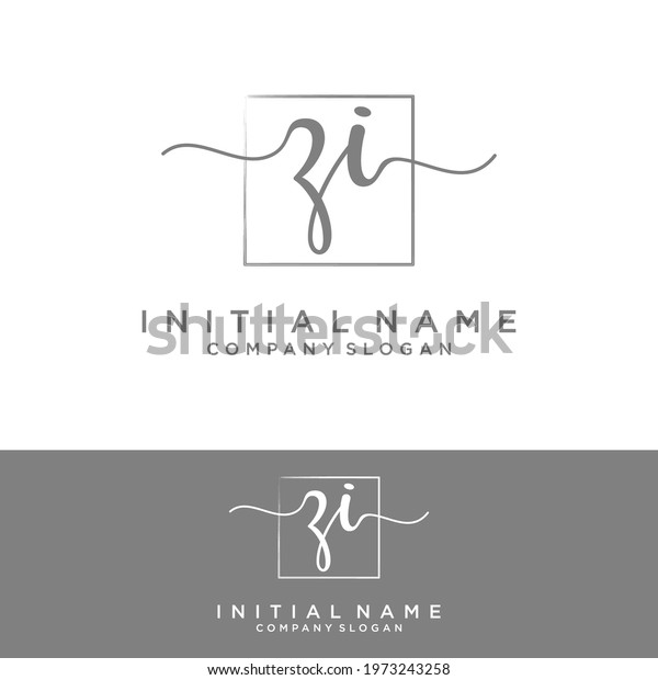 Zi Initial Letters Handwriting Signature Logo Stock Vector (Royalty ...