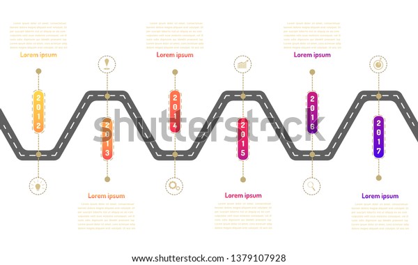 Zig Zag Way Roadmap Timeline Elements Stock Vector (Royalty Free ...
