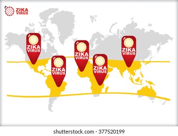 Zika Virus Countries Areas Risk Abstract Stock Vector (Royalty Free ...