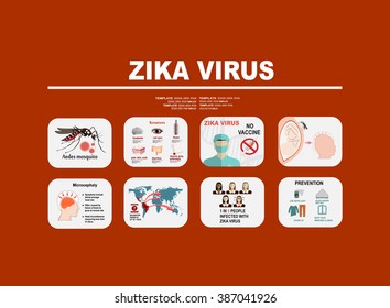 Zika Virus Infographic Elements Prevention Transmission Stock Vector ...
