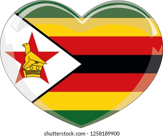 Zimbabwe Flag Heart Vector Sticker Stock Vector (Royalty Free) 1258189900