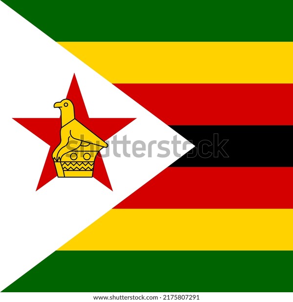 Zimbabwe Flag Official Colors Vector Illustration Stock Vector (Royalty ...