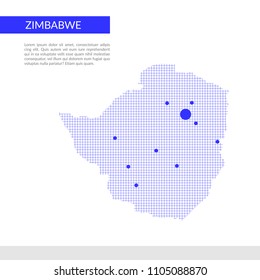 Zimbabwe Map Infographics Background Blue Grid Stock Vector (Royalty ...