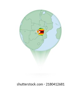 Zimbabwe Map Stylish Location Icon Zimbabwe Stock Vector (Royalty Free ...