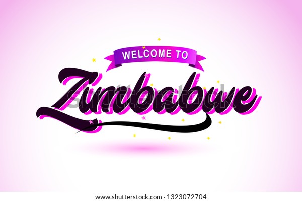 Zimbabwe Welcome Creative Text Handwritten Font Stock Vector (Royalty ...