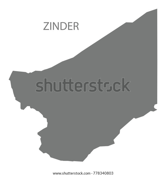 Zinder Map Niger Grey Illustration Silhouette Stock Vector (Royalty ...