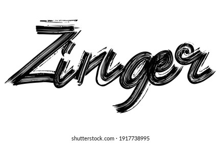Zinger Typography Handwritten Phrase Brush Font Stock Vector (Royalty ...
