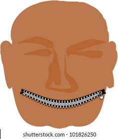 Zipped Smile On Face Stock Vector (Royalty Free) 101826250