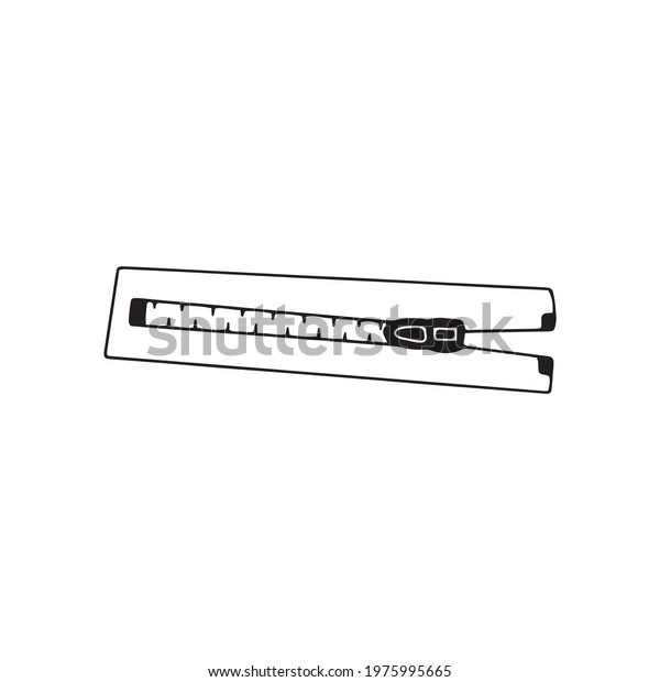 Zipper Black White Vector Illustration Doodle Stock Vector (Royalty ...