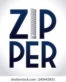 Zipper Design Over White Background Vector Stock Vector (Royalty Free ...