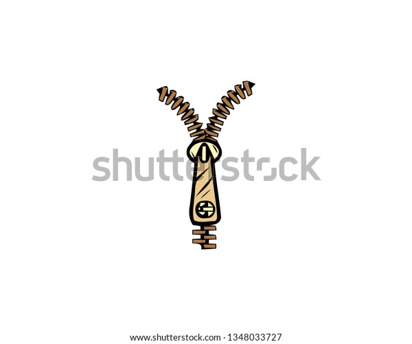 Zipper Icon Cartoon Illustration Zipper Vector: vector de stock (libre ...