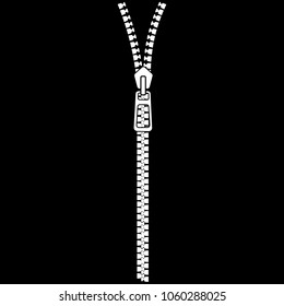 Zipper Isolated On Black Background Accessories Stock Vector (Royalty ...