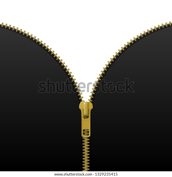 Zipper Lock Half Open Blank Mockup Stock Vector (Royalty Free ...