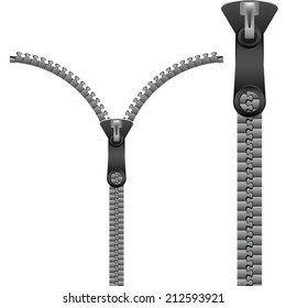 Zipper On White Background Stock Vector (Royalty Free) 212593921 ...