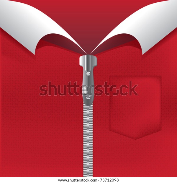 Zipper Red Jumper Zipper White Collars Stock Vector (Royalty Free ...