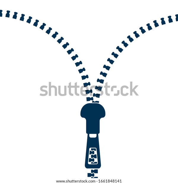 Zipper Sign Silhouette Isolated On White Stock Vector (Royalty Free ...