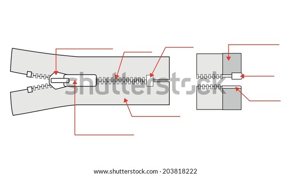 Zipper Specification Zip Illustration Vector Isolated Stock Vector ...