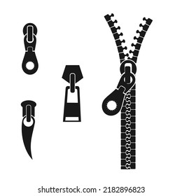 Zipper Vector Collection On White Background Stock Vector (Royalty Free ...