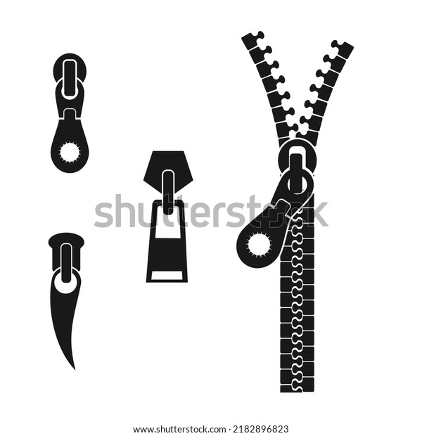 Zipper Vector Collection On White Background Stock Vector (Royalty Free ...