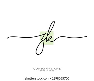 Zk Z K Initial Handwriting Logo Stock Vector (Royalty Free) 1298055700 ...