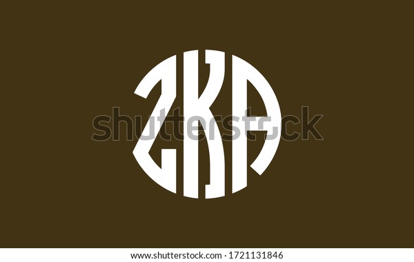 Zka Circle Emblem Abstract Monogram Letter Stock Vector (Royalty Free ...