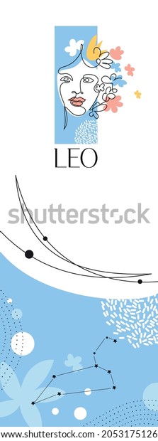 Zodiac Background Leo Constellation Fire Element Stock Vector (Royalty ...