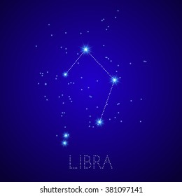 Zodiac Constellation Libra Realistic Star Map: เวกเตอร์สต็อก (ปลอดค่า ...