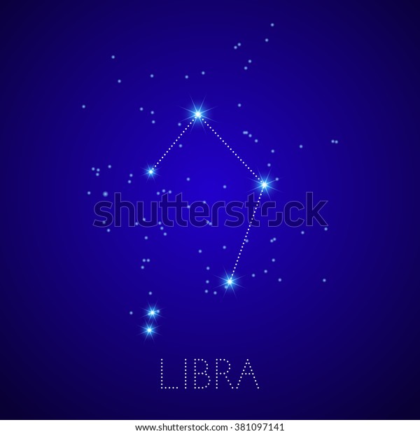 Zodiac Constellation Libra Realistic Star Map Stock Vector (Royalty ...