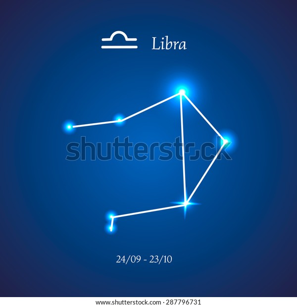 Zodiac Constellation Libra Scales Vector Illustration Stock Vector ...