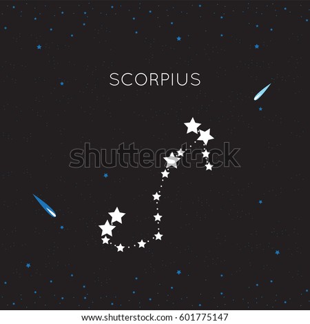 Zodiac Constellation Scorpius Sco Scorpion On庫存向量圖 (免版稅) 601775147 ...