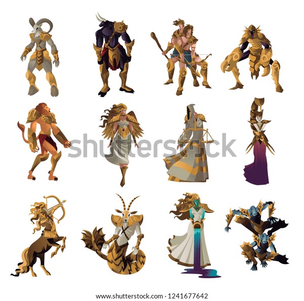 Zodiac Horoscope Creatures Stock Vector (Royalty Free) 1241677642 ...