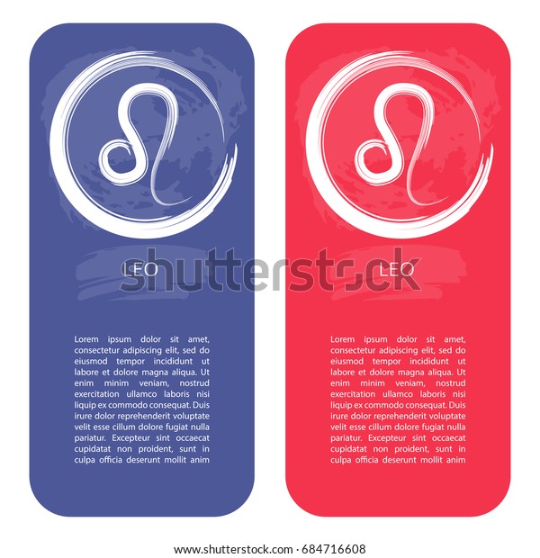 Zodiac Sign Leo Template Banners Flyers Stock Vector (Royalty Free ...
