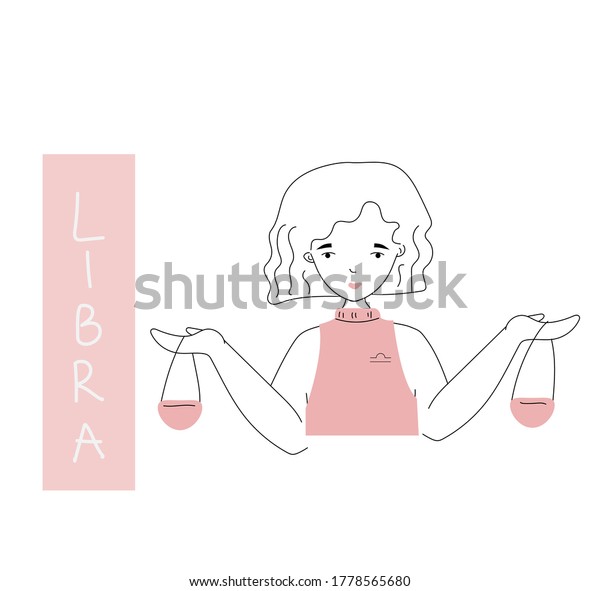 Zodiac Sign Libra Hand Drawn Vector Stock Vector (Royalty Free ...