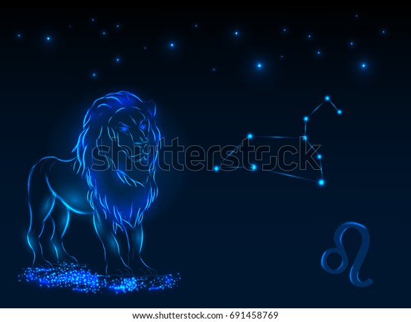 Zodiac Sign On Starry Sky Astrological Stock Vector Royalty Free