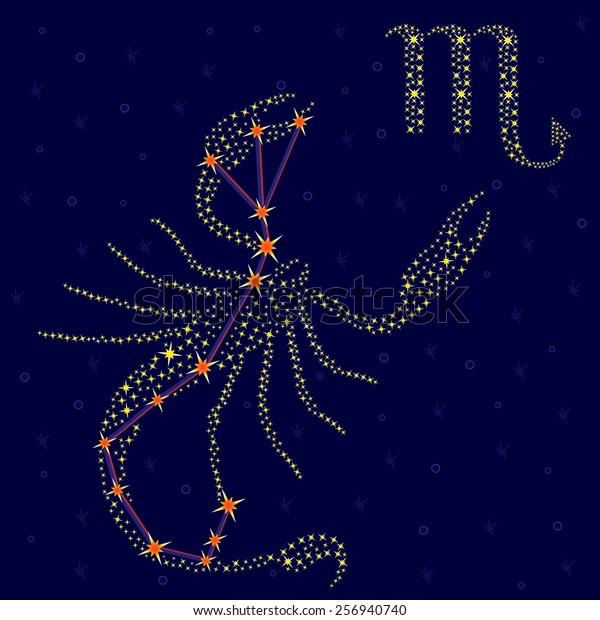 Zodiac Sign Scorpio On Background Starry Stock Vector (Royalty Free ...
