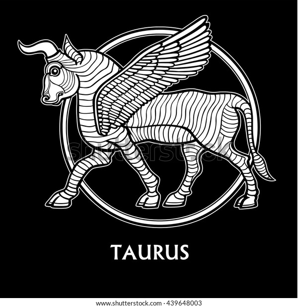 Zodiac Sign Taurus Character Sumerian Mythology Stock Vector (Royalty ...
