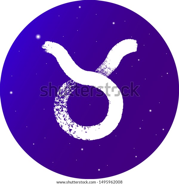 Zodiac Sign Taurus Circle Illustration Cosmic Stock Vector (Royalty ...
