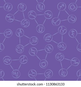 Zodiac Signs Seamless Pattern Division Triplicity Stock Vector (Royalty ...