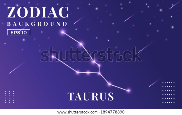 Zodiac Taurus Background Night Beautiful Shooting Stock Vector (Royalty ...