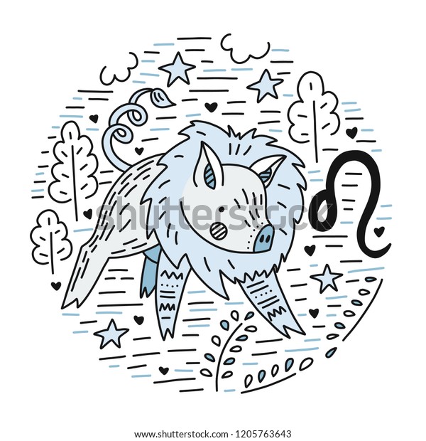 Zodiac Vector Signes Leo Constellation Pig Stock Vector (Royalty Free ...